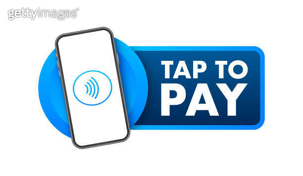 Contactless wireless pay sign logo. NFC technology. Vector stock ...