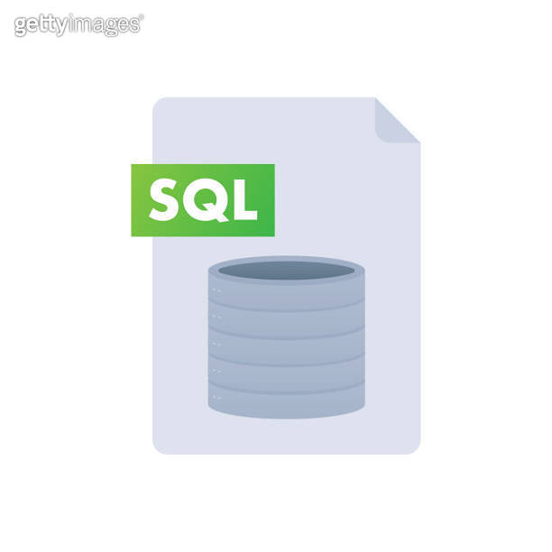 SQL - Structured Query Language icon, label. Internet Security and ...