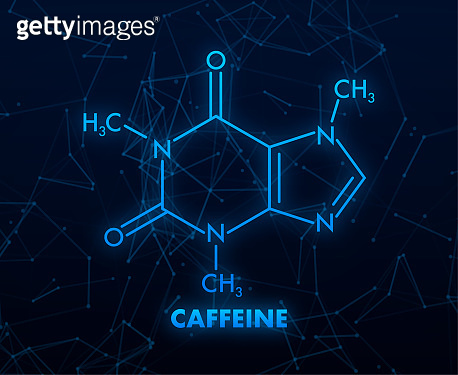 Sketch illustration with caffeine formula. Sketch vector illustration ...