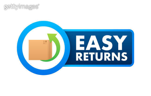 Easy Returns sign, label. Delivery service. Vector stock illustration ...