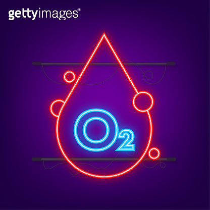 Blood o2 neon icon, great design for any purposes. Vector illustration ...