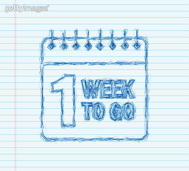 One week to go offer. Calendar icon. sketch icon. Vector stock ...