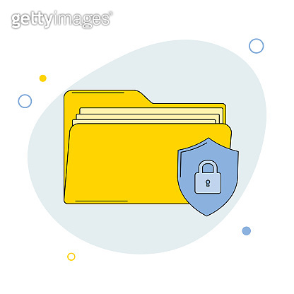 Locked or encrypted document file folder flat vector icon for apps and ...