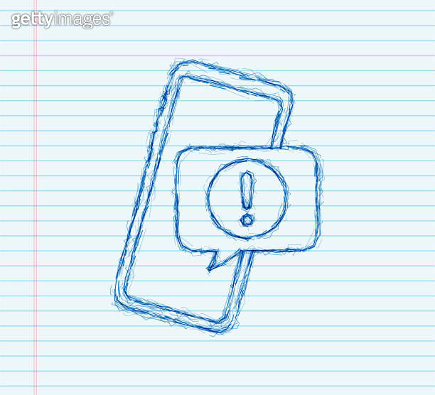 Alert message mobile notification sketch sign. Danger error alerts ...