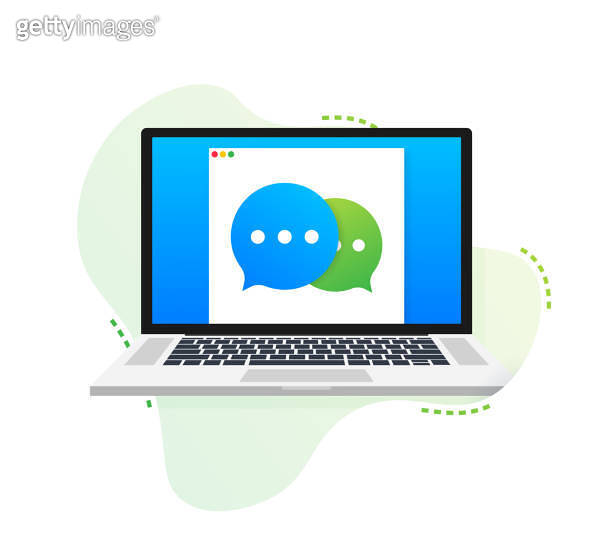 Chat Message Bubbles icon on white background. Vector stock ...
