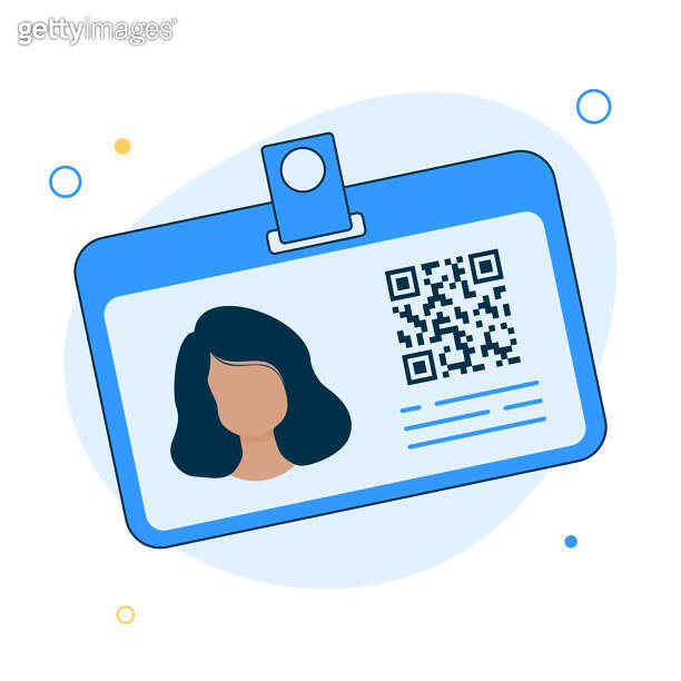 Badge of the woman in cartoon flat style.Identification card for man.ID ...