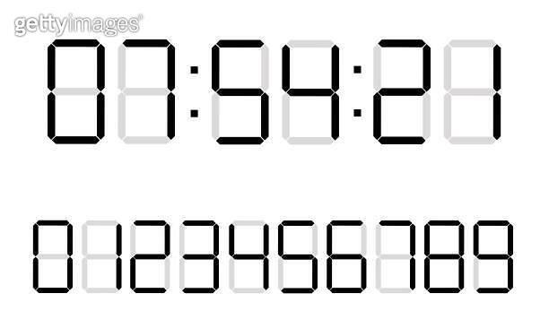 Digital watch. A set of numbers for the screen calculator timer ...
