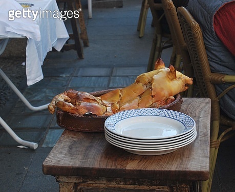 Roast suckling pig, typical dish of Segovia, Spanish food (1415047511 ...