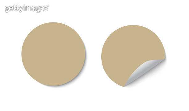 Round sticker badge vector mock up isolated 이미지 (1369334930) - 게티이미지뱅크