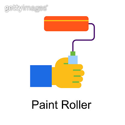 Paint Roller vector Flat Icon Design illustration. Home Improvements Symbol on White background ...