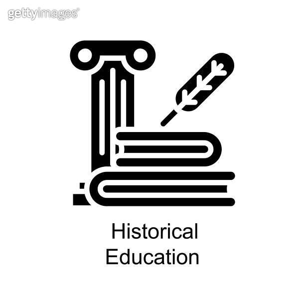 Historical Education vector Solid Icon Design illustration. Educational ...