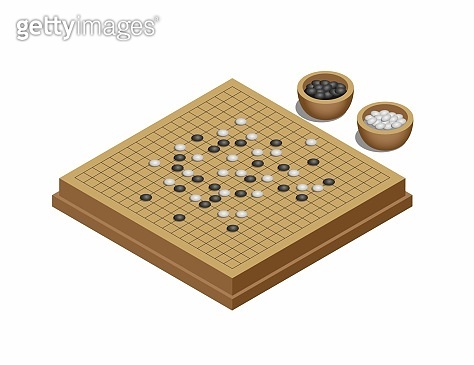 GO Japanese traditional table game in isometric illustration vector 이미지 ...