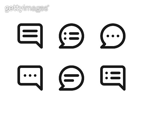 Chat, Speech, quote, message, communication bubble icon vector set ...