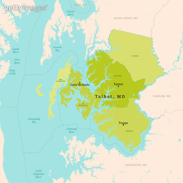MD Talbot County Vector Map Green 이미지 (1430286307) - 게티이미지뱅크