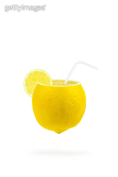 Levity lemon fruit cocktail floating in the air. Refreshing Lemonade ...