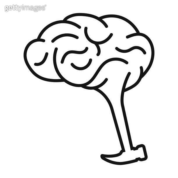 Human brain with hammer psychology, concept work psychologist ...