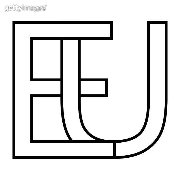 Logo sign eu ue icon Europe European Union interlaced letters e t 이미지 ...