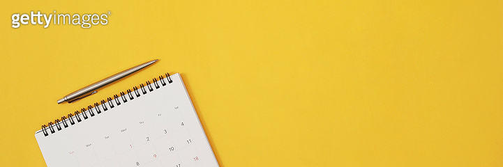 close up top view calendar schedule to make appointment meeting or ...
