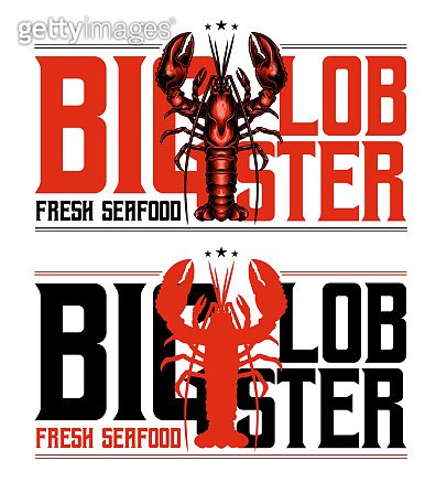 "Big lobster. Fresh seafood" - label design. 이미지 (1387063572) - 게티이미지뱅크