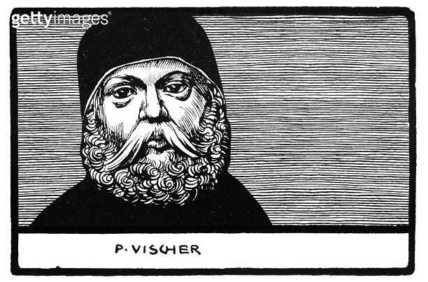 Portrait artist Peter Vischer art nouveau illustration 1898 이미지 ...