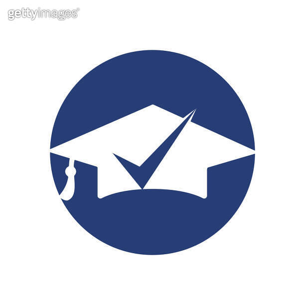 Graduation hat and check mark icon and logo design. 이미지 (1366742925 ...