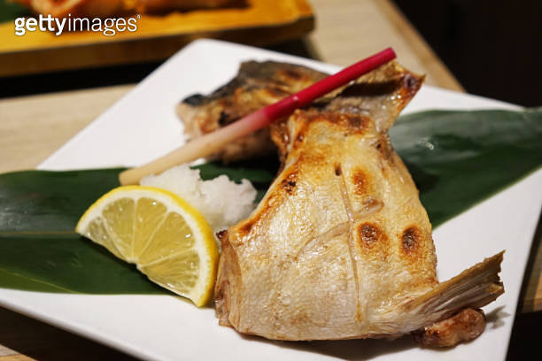 Hamachi Kama, Broiled and Braised Yellowtail fish collar 이미지 ...