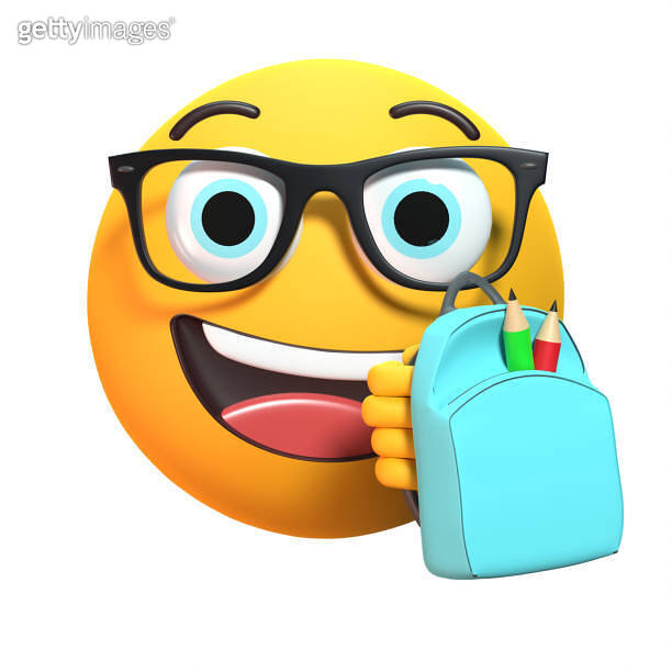 Back to School Emoji Concept with Student Smiling in Excitement 이미지 ...