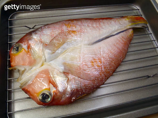 Japanese dry salted fish seafood style "Himono (namaboshi)" is a way ...