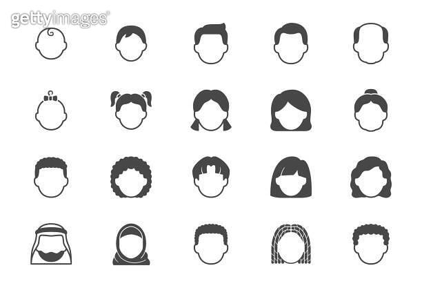 People avatar flat icons. Vector illustration include icon - woman ...