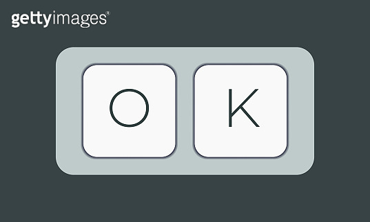 Computer keyboard key with key ok. Keyboard keys icon button 이미지 (1406272688) - 게티이미지뱅크