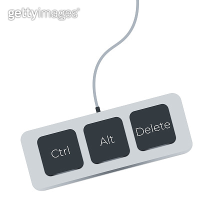 Ctrl, Alt and Del on white background. flat style. keyboard shortcut ...