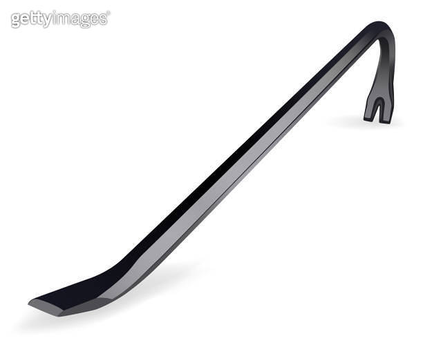 Black Crowbar. Jemmy. Wrecking Bar Isolated on White Background 이미지 ...