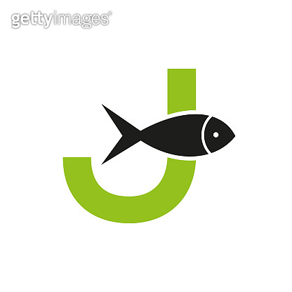 Letter J Fish Logo, Ocean Logo Vector Template 이미지 (1442390478) - 게티이미지뱅크
