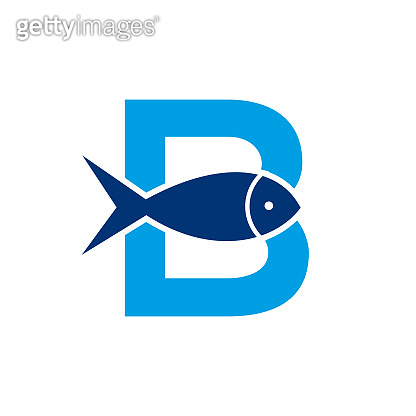 Letter B Fish Logo, Ocean Logo Vector Template (1442389397) - 게티이미지뱅크