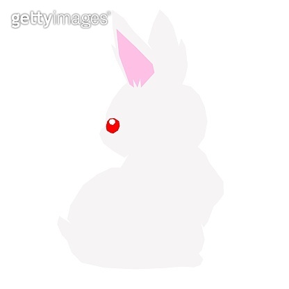 Backward-facing white rabbit slightly turning around 이미지 (1432790287 ...
