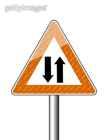 Road sign driving in both directions (1387869019) - 게티이미지뱅크