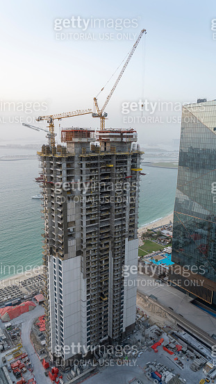 Dubai, United Arab Emirates. New skyscrapers under construction at ...