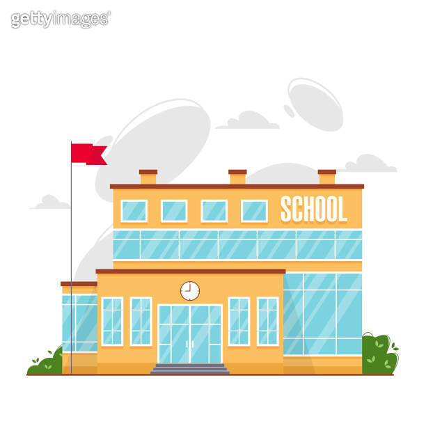 Modern school building front side or facade design concept. 이미지 ...