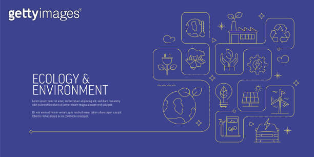 Ecology and Environment Related Vector Banner Design Concept, Modern ...