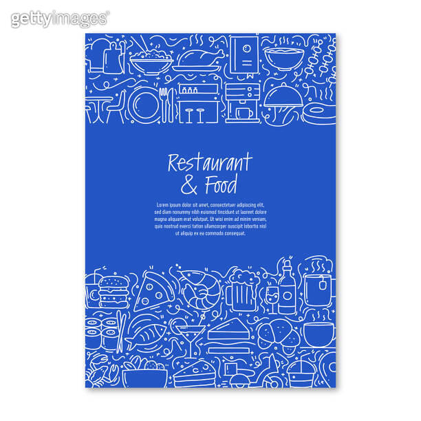 Restaurant and Food Related Objects and Elements. Hand Drawn Vector ...