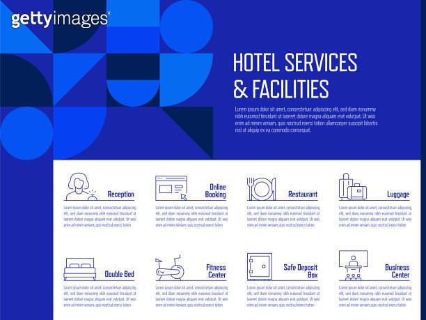 Hotel Services and Facilities Concept Vector Line Infographic Design ...