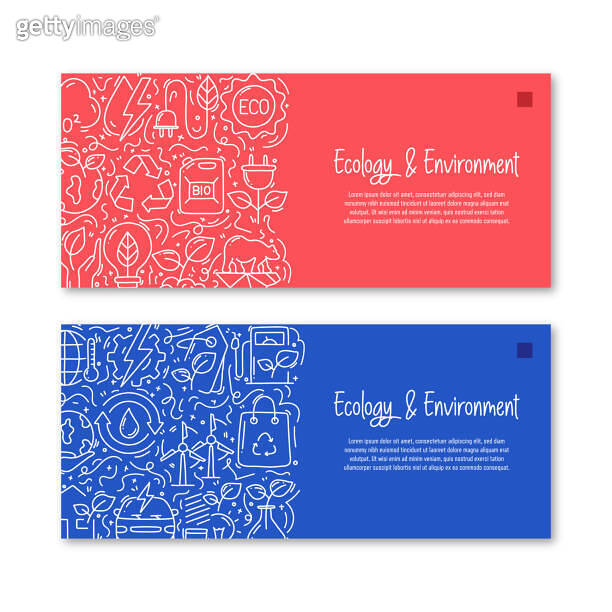 Ecology and Environment Related Objects and Elements. Hand Drawn Vector ...