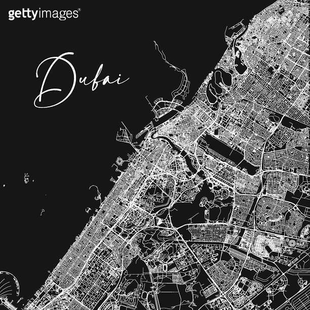 Dubai vector map. Detailed vector map of Dubai city administrative area ...