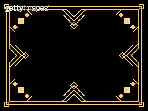 Art deco frame. Vintage linear border. Design a template for ...