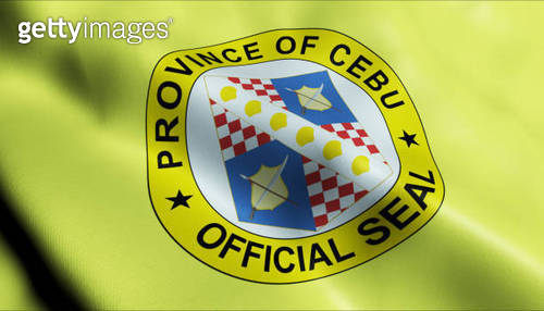 3D Waving Philippines Province Flag of Cebu Closeup View (1383118663 ...