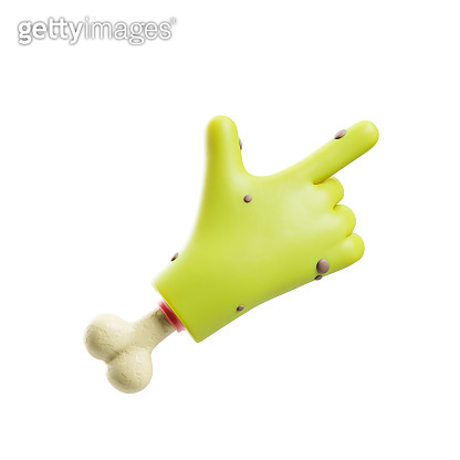 Cartoon green scary finger pointing to the side 이미지 (1437872532) - 게티이미지뱅크