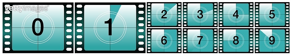 Countdown frame film border with number set 이미지 (1389575248) - 게티이미지뱅크