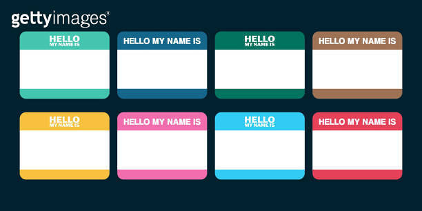 Set of Hello My Name Is Name Tags in Different Colors. 이미지 (1397026421 ...