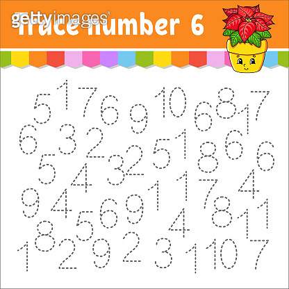 Trace number . Handwriting practice. Learning numbers for kids ...
