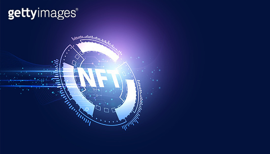 Abstract NTF Digital Image Concept circle Digital Irreplaceable Token ...